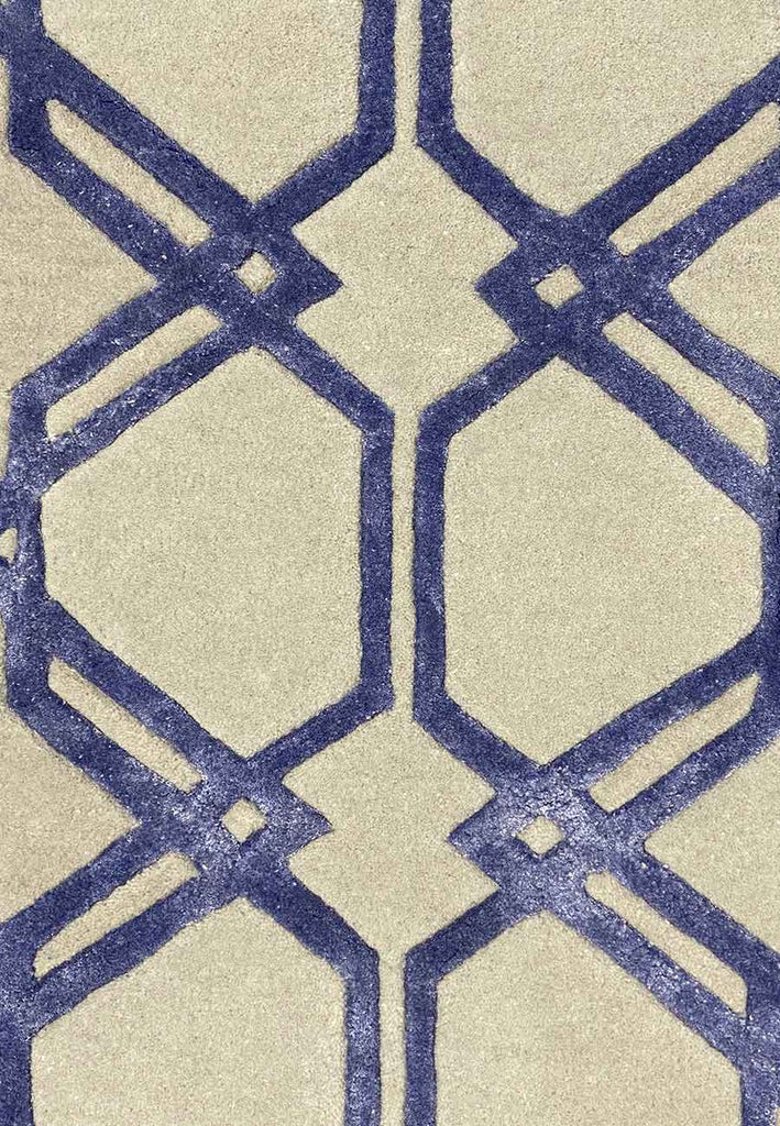 Hand Tufted New Zealand Wool Viscose Silk Luxury Carpet | Blue Chain by ...