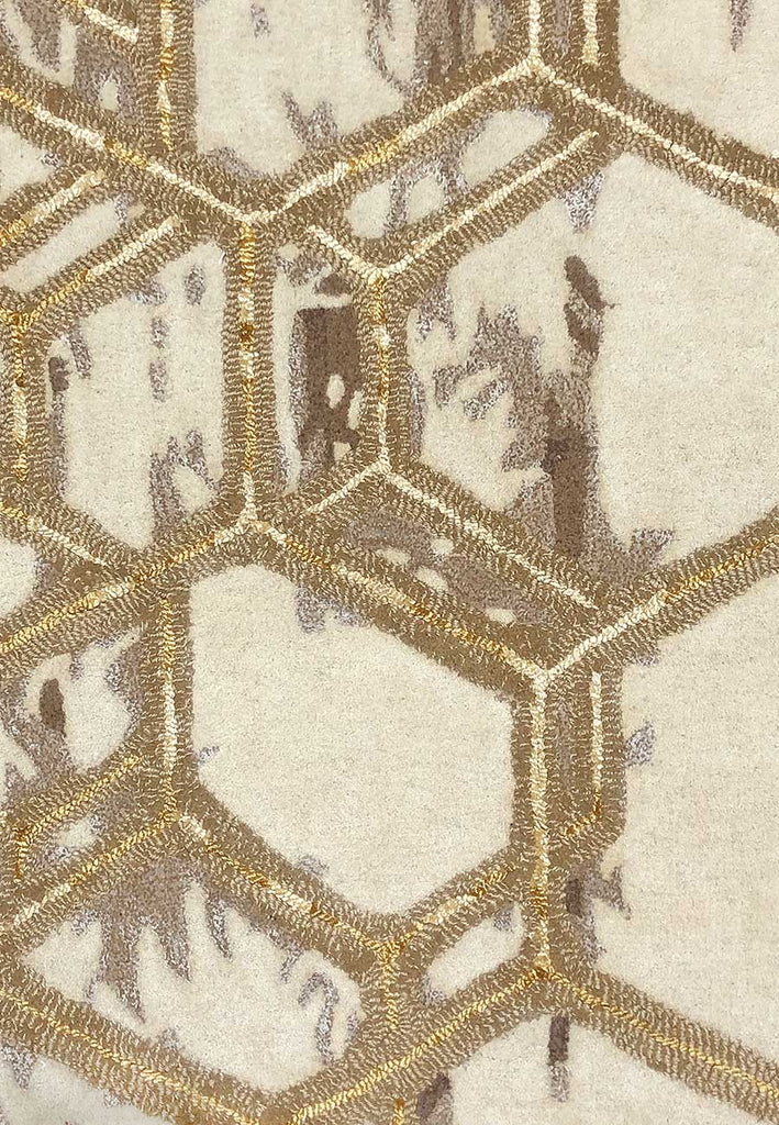 Hand Tufted Wool Silk Luxury Carpet | Honey Bee Hive View by Qaaleen